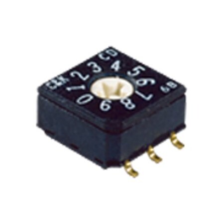 C&K Components Rotary Coded Switch, 10 Positions, Binary Coded Decimal, Latched, 0.02A, 20Vdc, 6 ...
